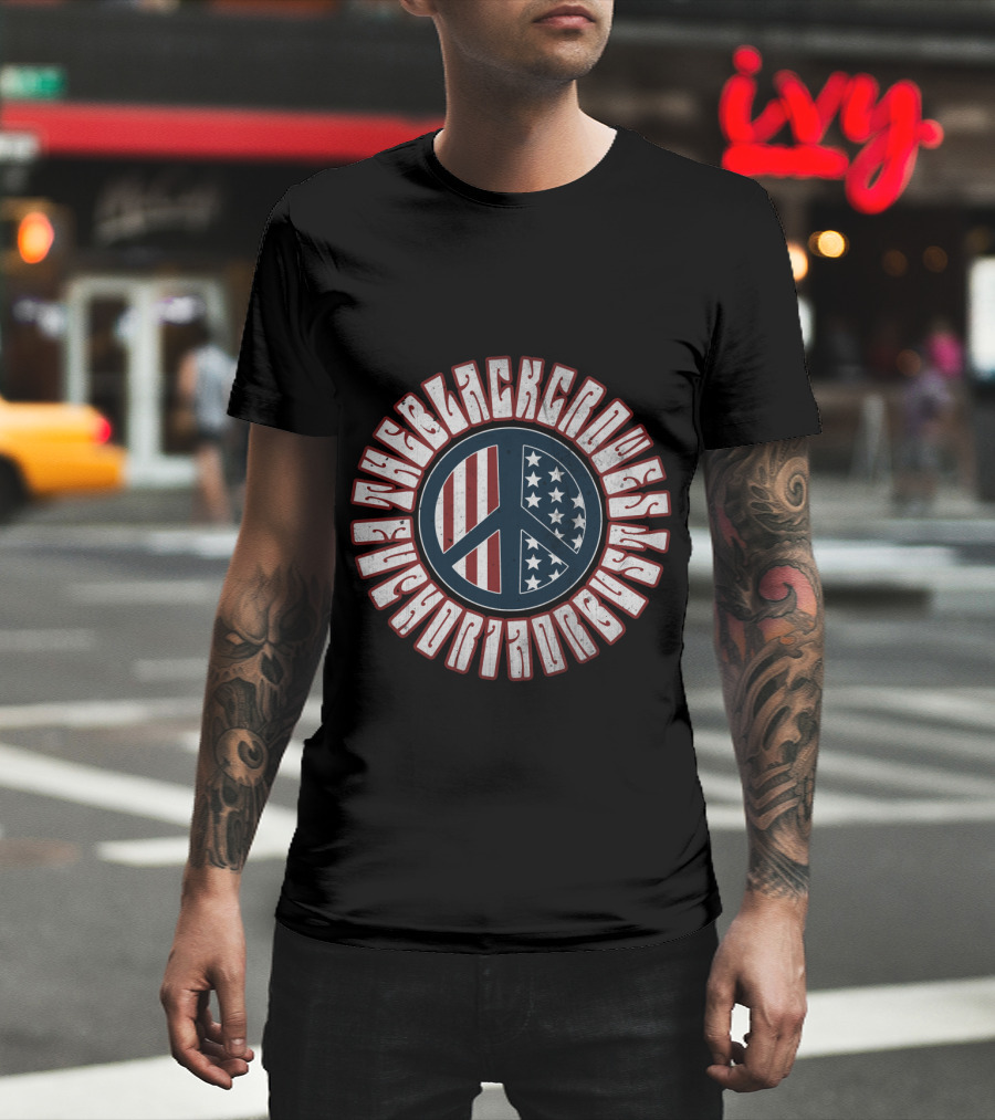 The Black Crowes Retro American Peace Flag Vintage Style T-Shirt