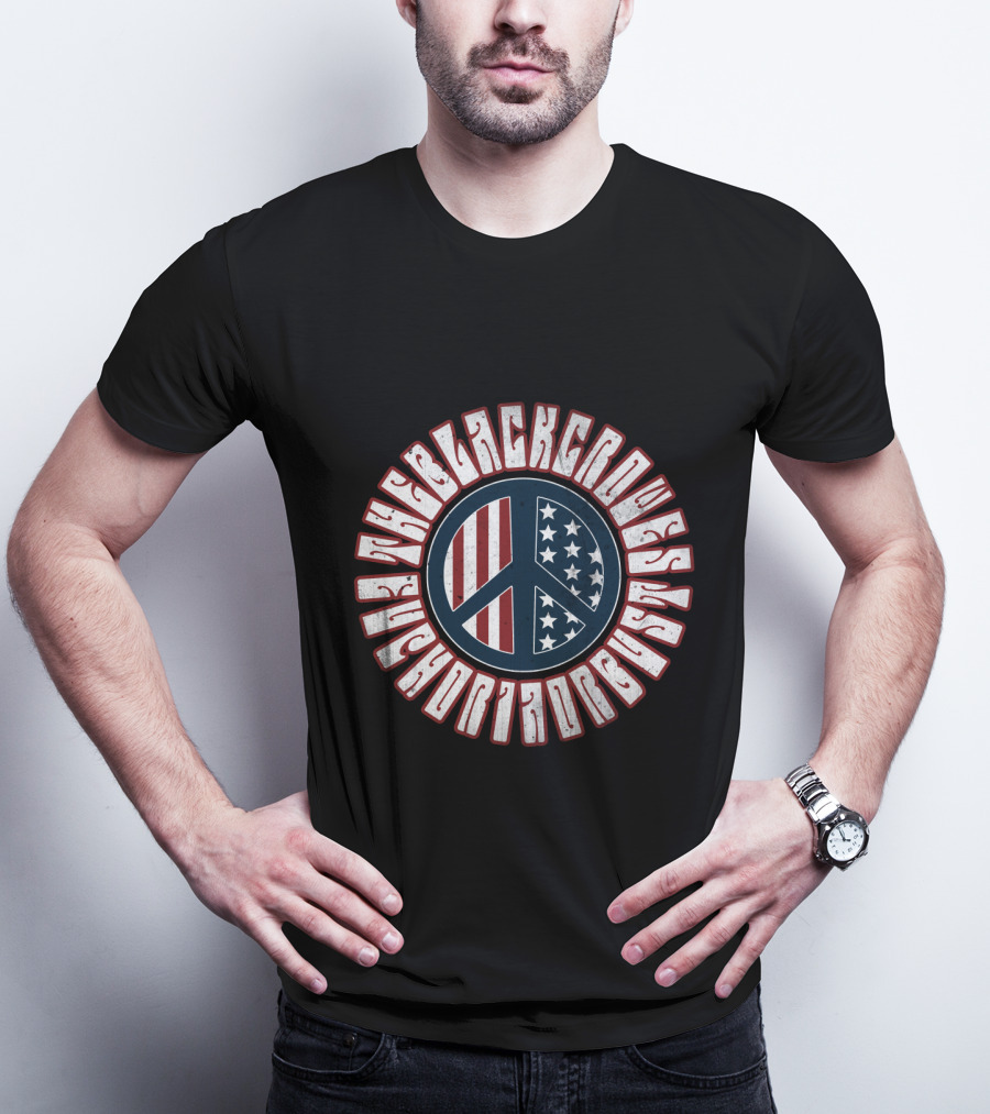 The Black Crowes Retro American Peace Flag Vintage Style T-Shirt