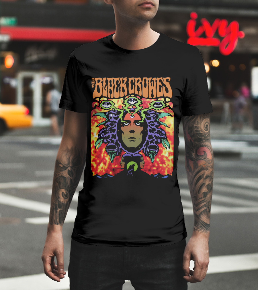 The Black Crowes Psychedelic Multicolor Face And Eyes T-Shirt