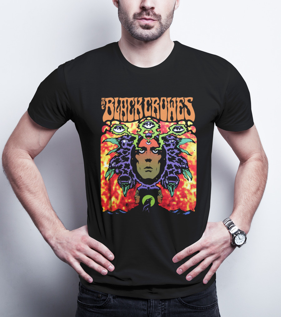 The Black Crowes Psychedelic Multicolor Face And Eyes T-Shirt