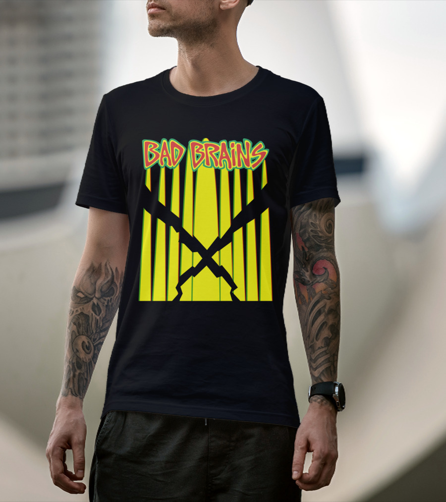 Bad Brains Yellow Stripes With Red And Green T-Shirt