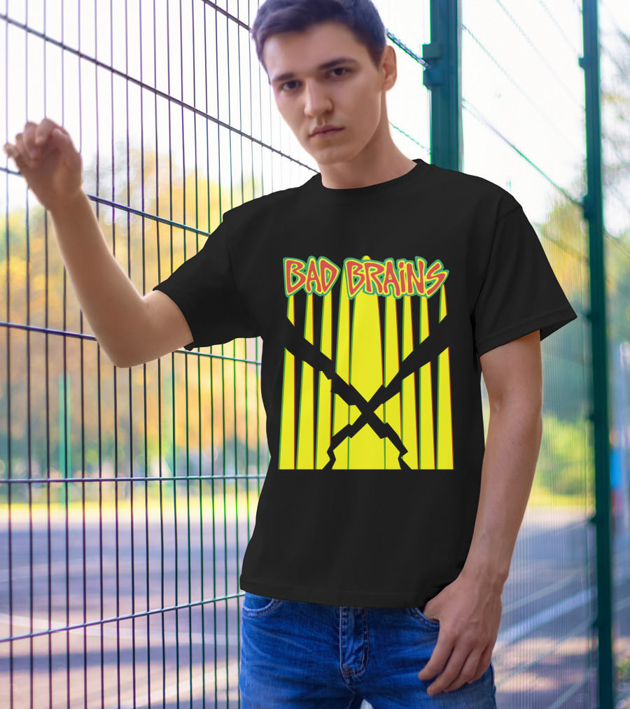 Bad Brains Yellow Stripes With Red And Green T-Shirt