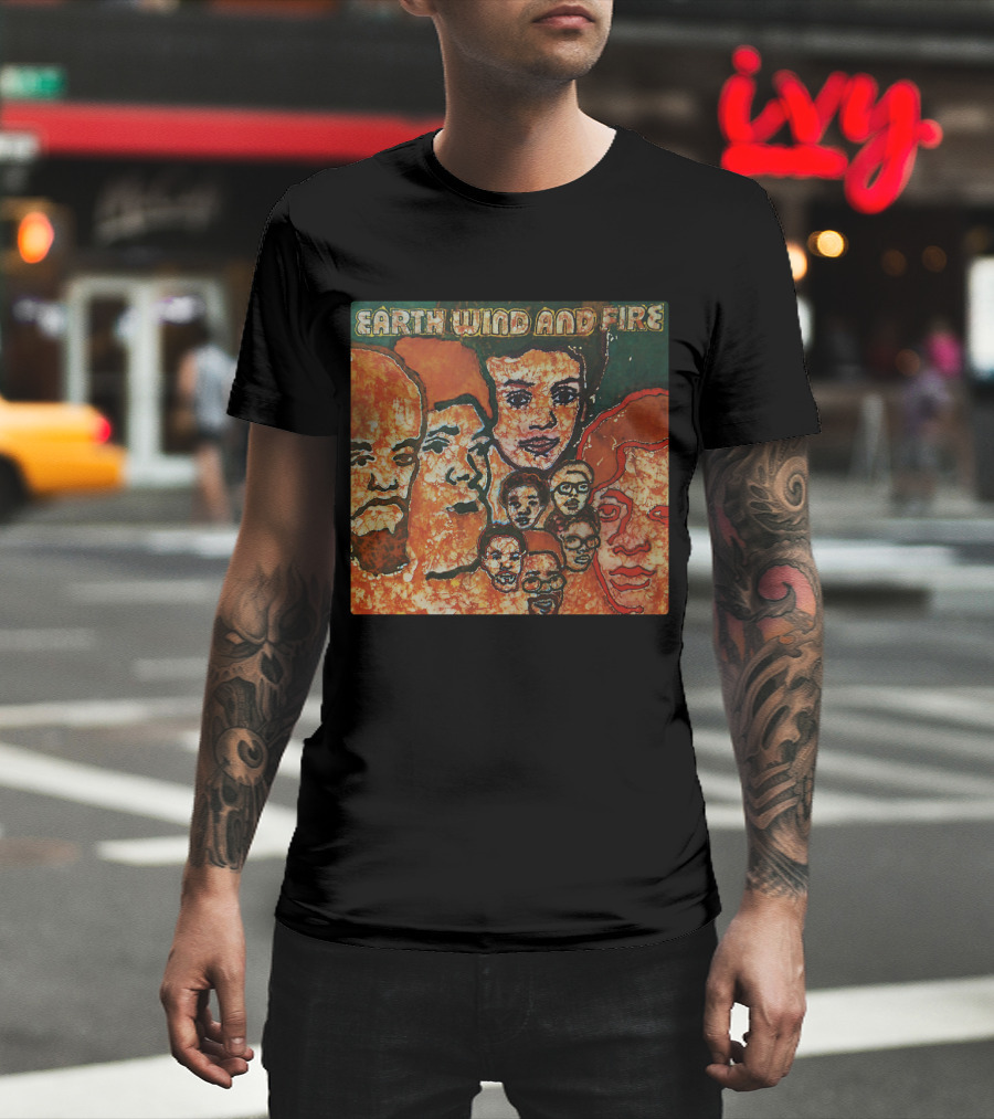 Earth Wind And Fire Album Cover Art Faces T-Shirt