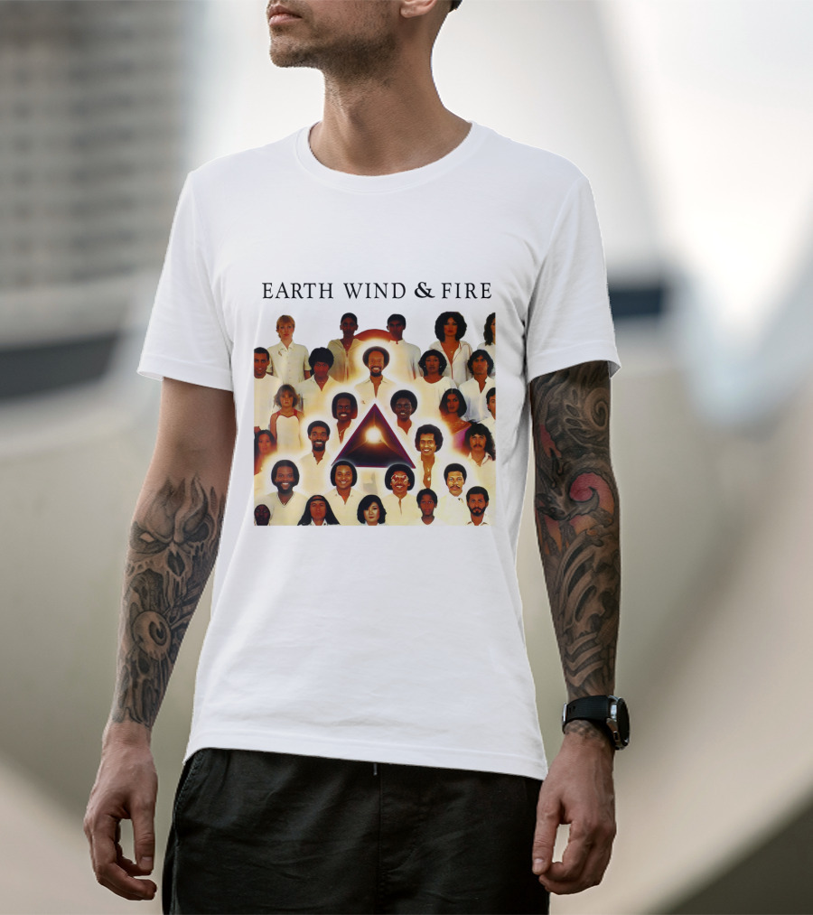 Earth Wind & Fire Classic Band Photo Collage T-Shirt