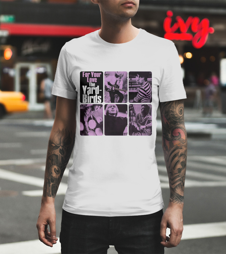 For Your Love The Yardbirds Retro Music Collage T-Shirt