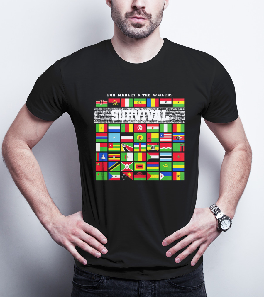 Bob Marley & The Wailers Survival Album Flags T-Shirt