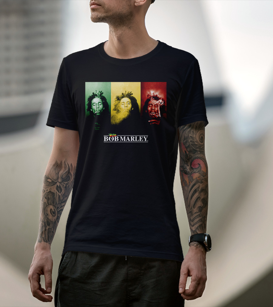 Bob Marley Rasta Tricolor Smoke T-Shirt