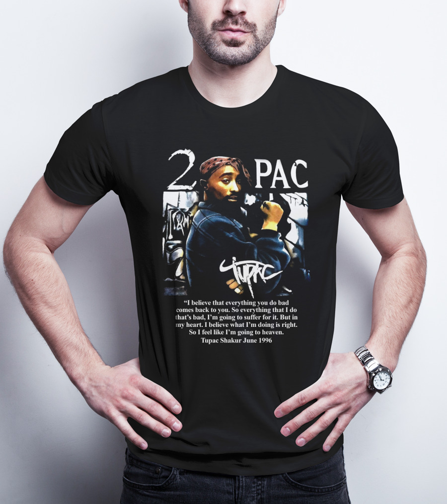 2Pac Shakur Quote June 1996 Graffiti Portrait T-Shirt