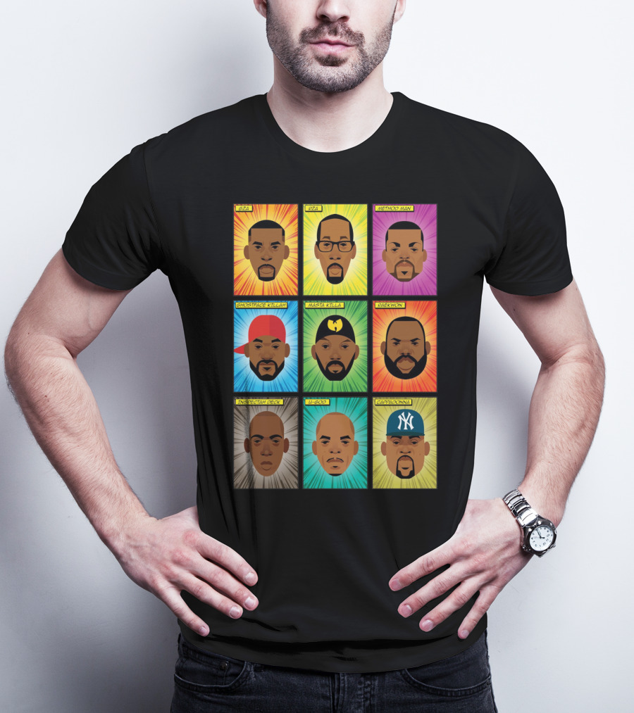 Wu-Tang Clan Gza Rza Method Man Ghostface Killah Masta Killa Raekwon Inspectah Deck U-God Cappadonna Portraits T-Shirt