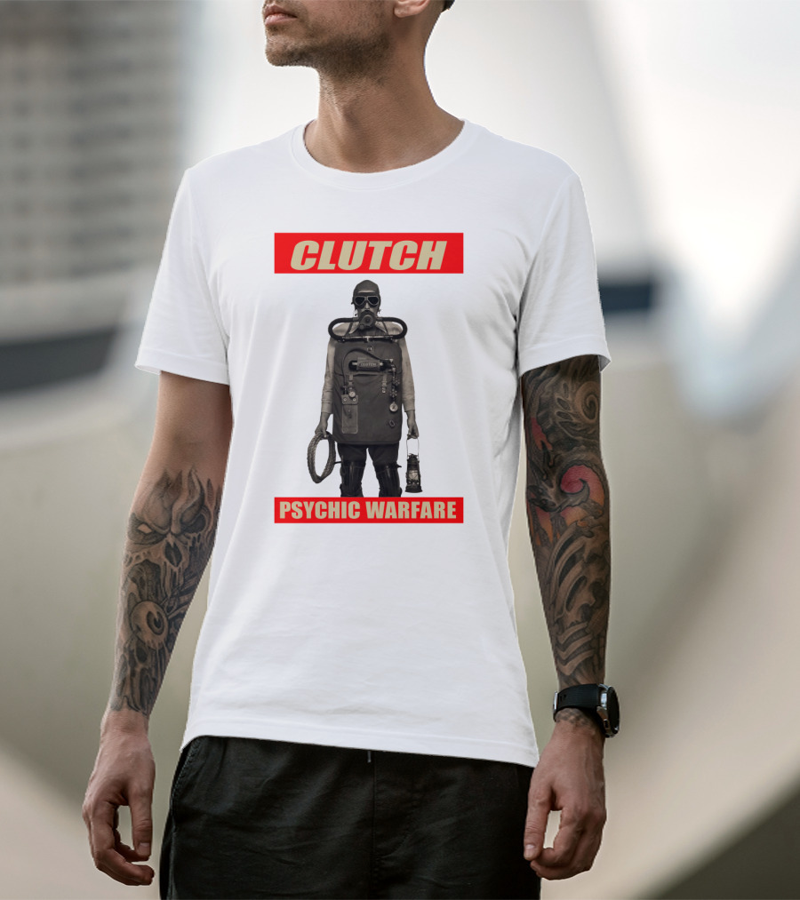 Clutch Psychic Warfare Vintage Gas Mask And Gear T-Shirt