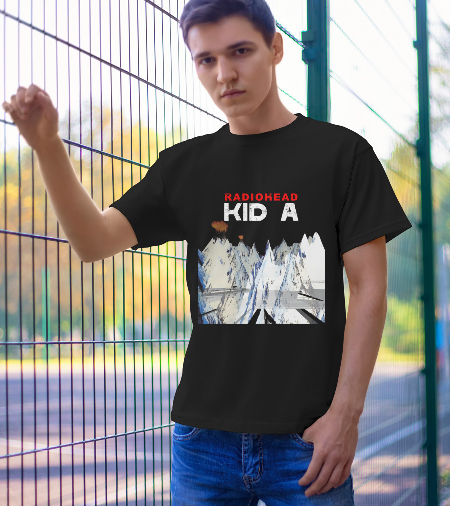 Radiohead Kid A Snow-Capped Mountain Explosion Scene T-Shirt