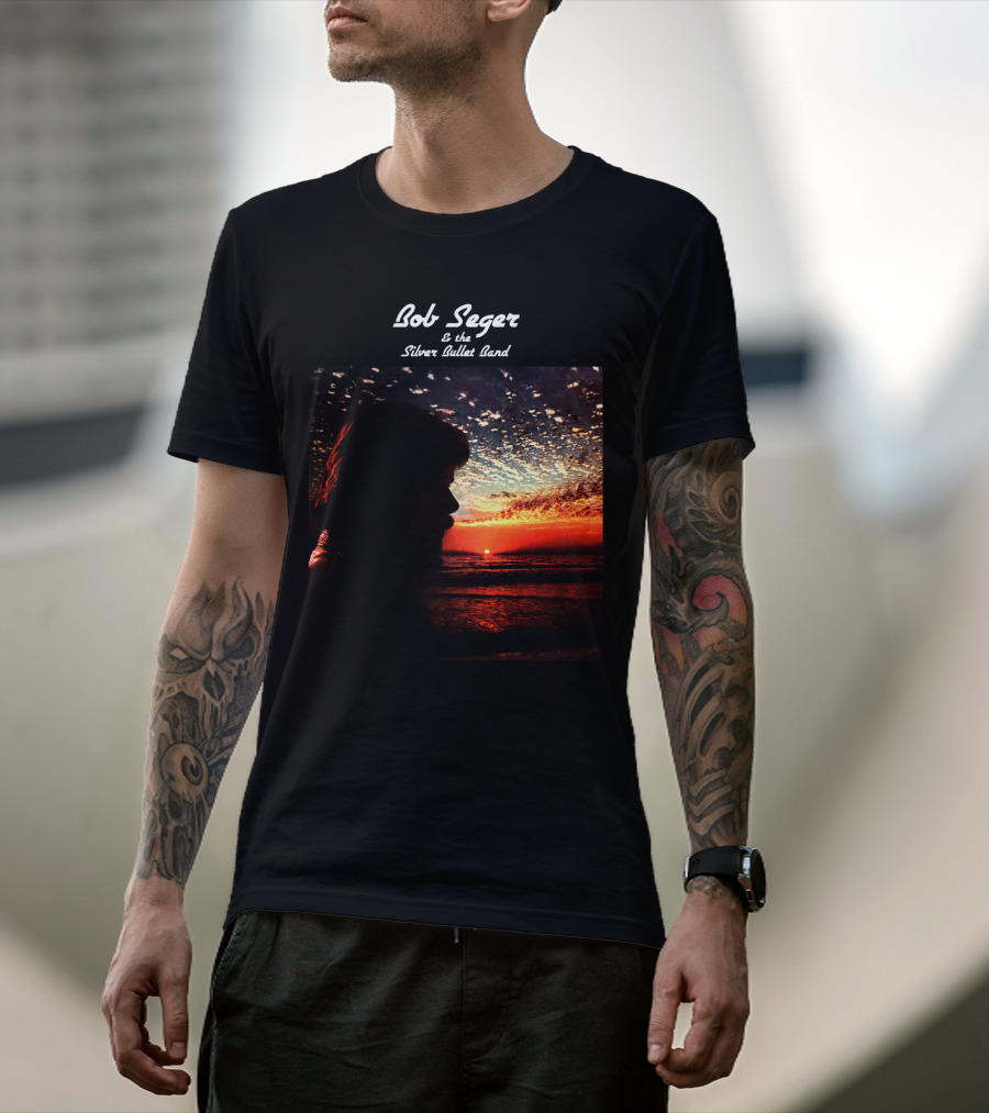 Bob Seger & The Silver Bullet Band Sunset Ocean Silhouette Scene T-Shirt
