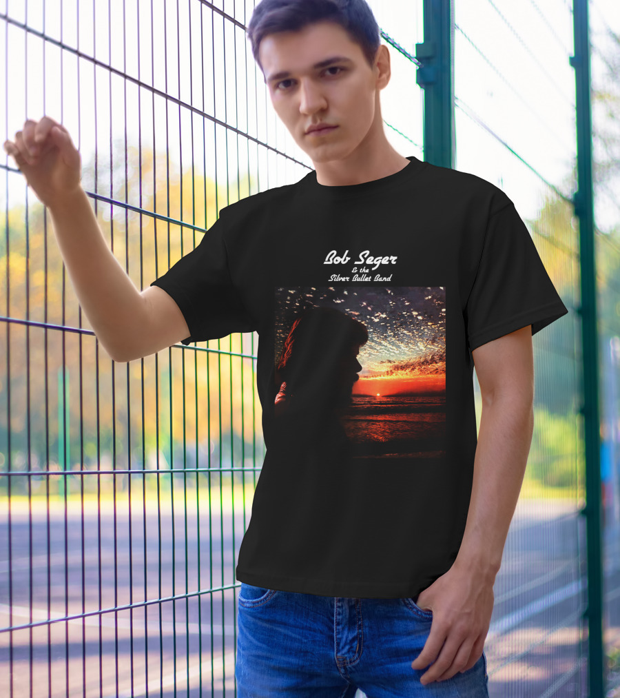 Bob Seger & The Silver Bullet Band Sunset Ocean Silhouette Scene T-Shirt