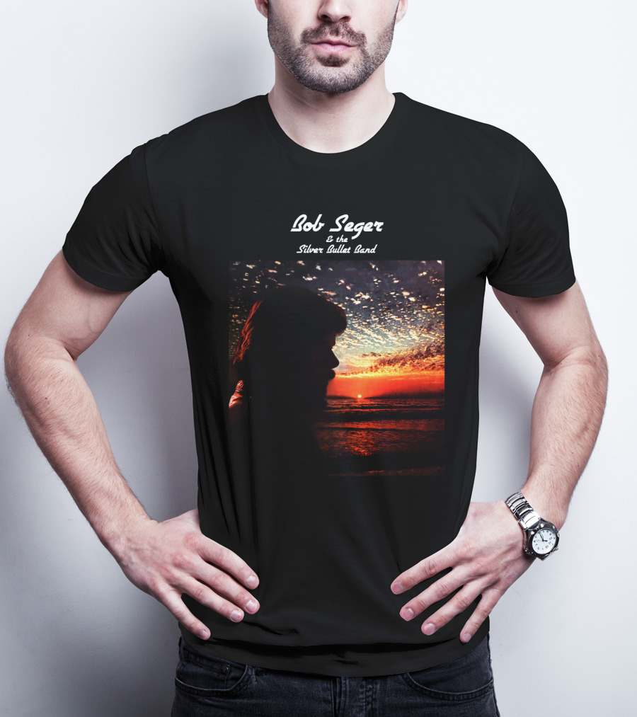 Bob Seger & The Silver Bullet Band Sunset Ocean Silhouette Scene T-Shirt