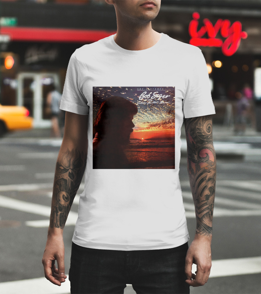 Bob Seger Against The Wind The Distance Album Cover Sunset Silhouette T-Shirt