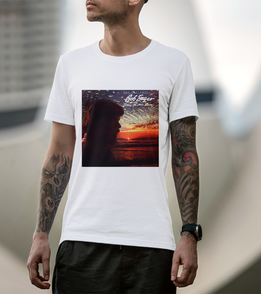 Bob Seger Against The Wind The Distance Album Cover Sunset Silhouette T-Shirt