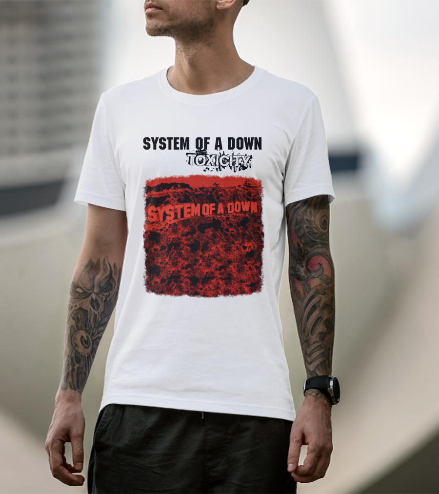 System Of A Down Toxicity Album Cover Red T-Shirt