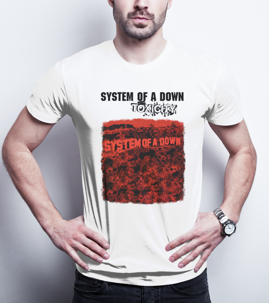 System Of A Down Toxicity Album Cover Red T-Shirt
