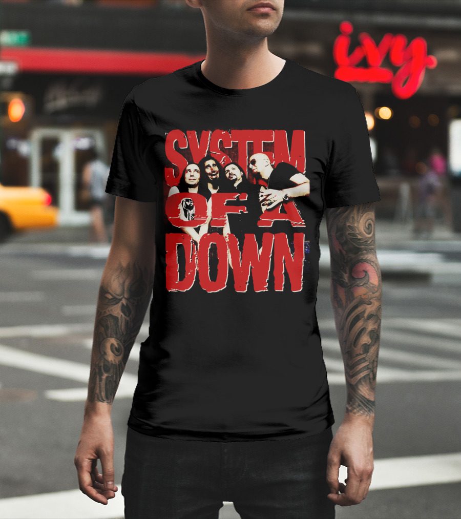 System Of A Down Band Members Red T-Shirt