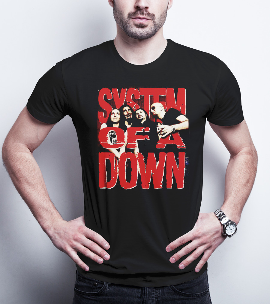 System Of A Down Band Members Red T-Shirt