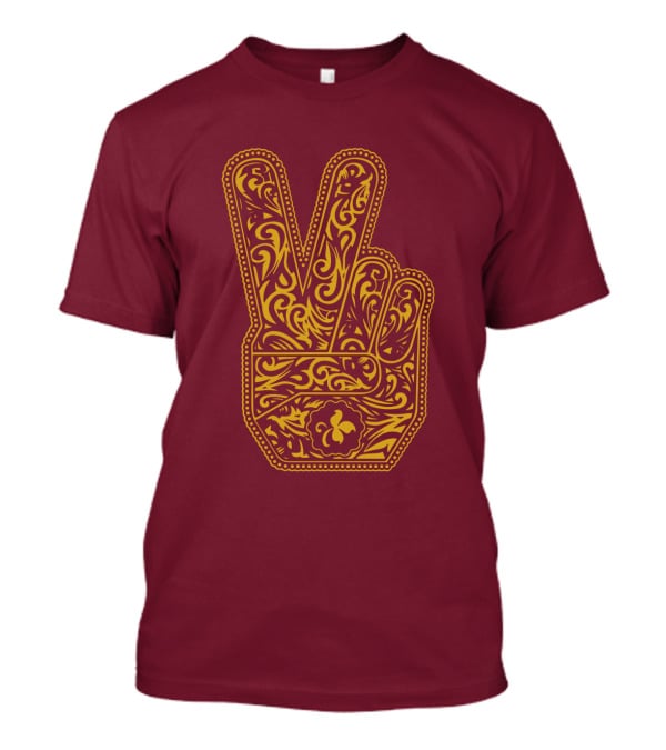Stp Peace Hand Vintage Ornate Fleur-De-Lis T-Shirt