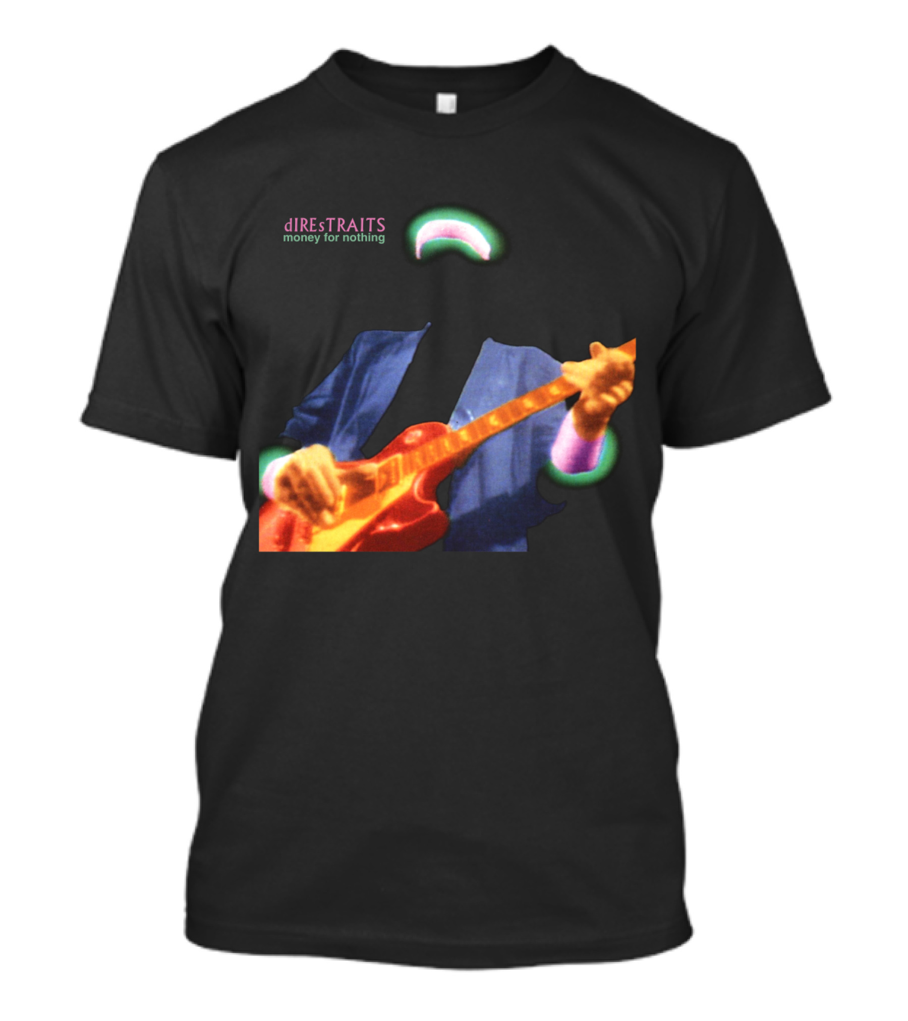 Dire Straits Money For Nothing Iconic Neon Guitar T-Shirt