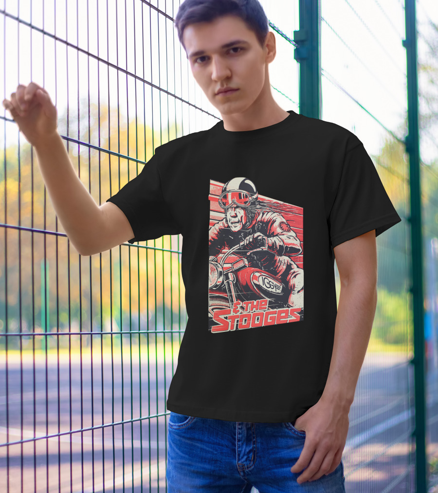 Iggy & The Stooges Motorcycle Racer Retro Art T-Shirt