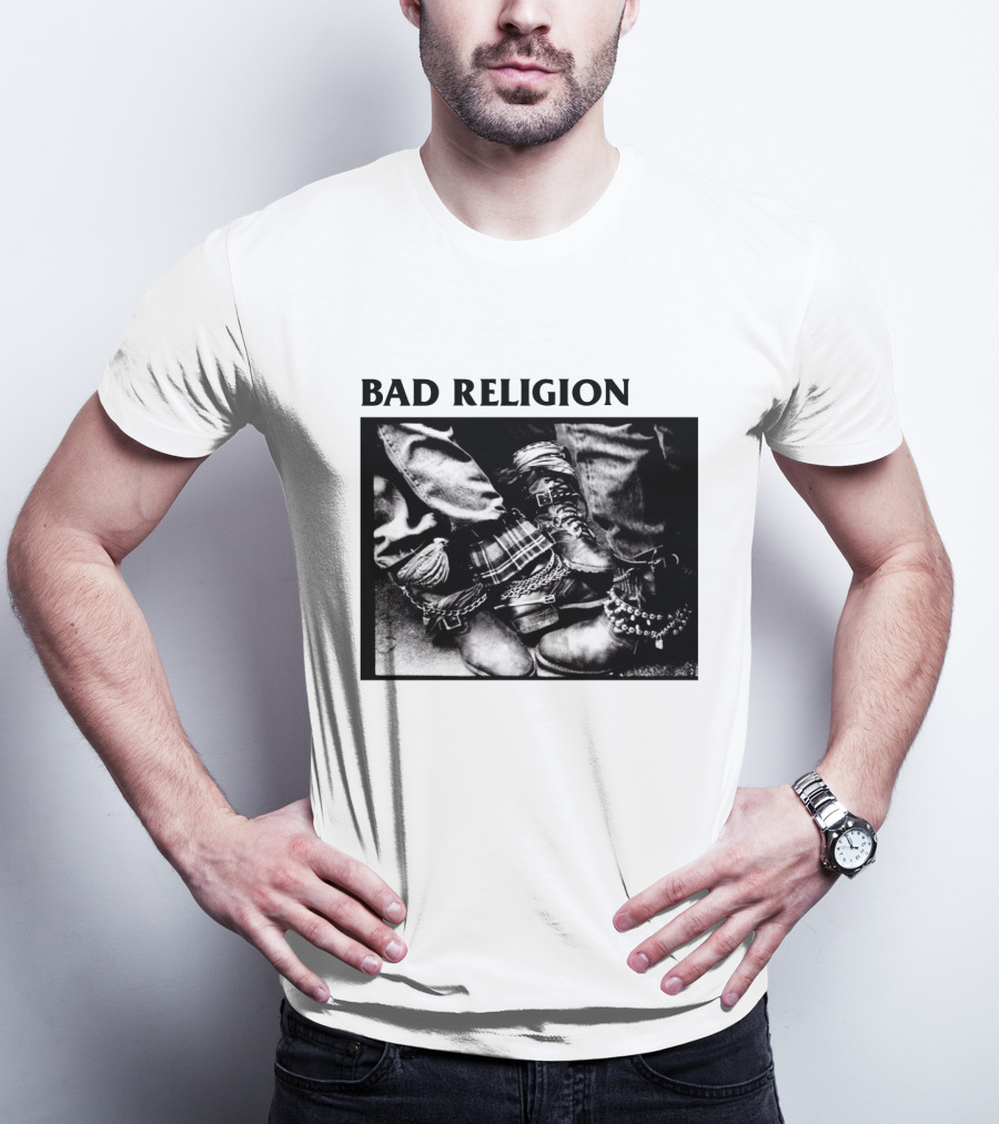 Bad Religion Band Punk Rock Boot Chains And Plaid Pants T-Shirt