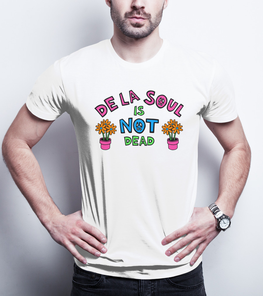 De La Soul Is Not Dead Peace Symbol And Flowers T-Shirt