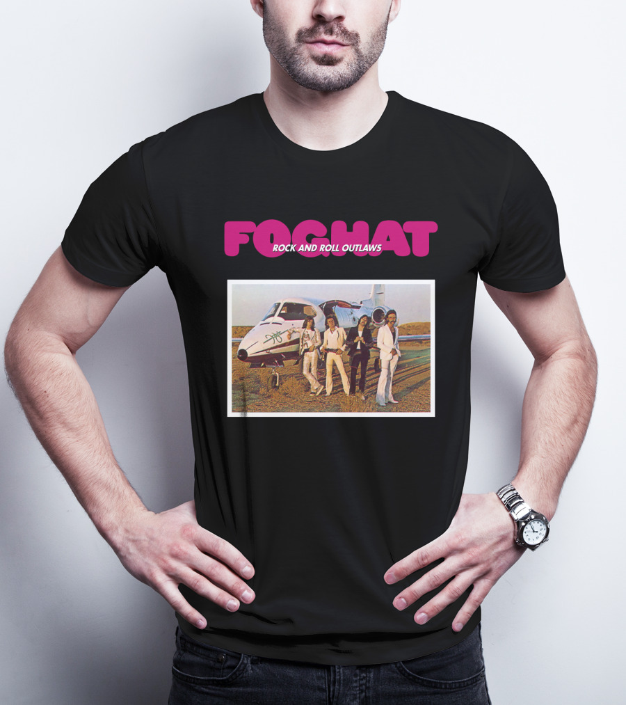 Foghat Rock And Roll Outlaws Band Jet Scene T-Shirt