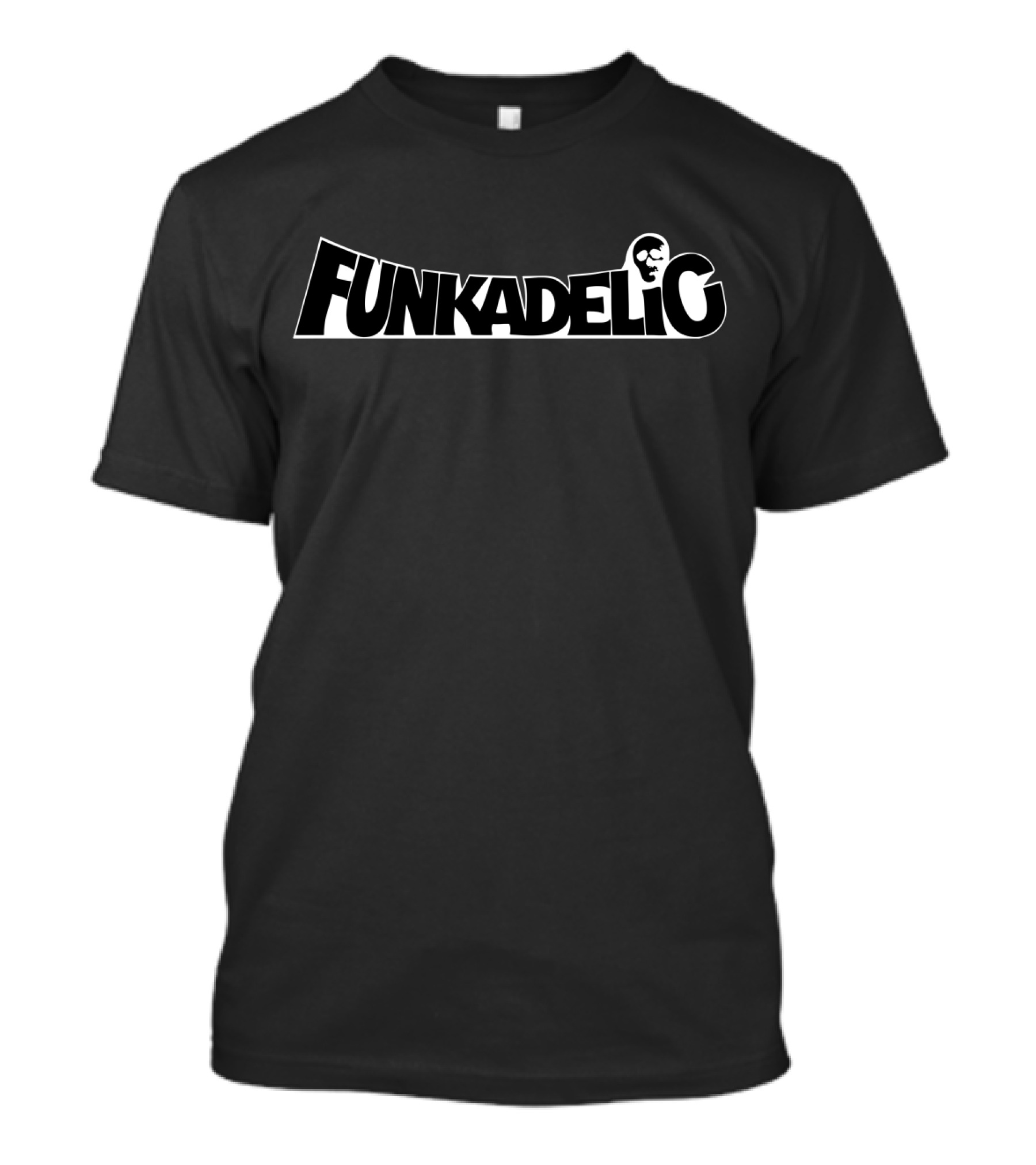 Funkadelic Logo With Face Graphic In Black And White T-Shirt