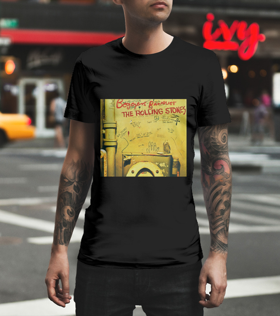 Beggars Banquet The Rolling Stones Graffiti Toilet Cover Art T-Shirt
