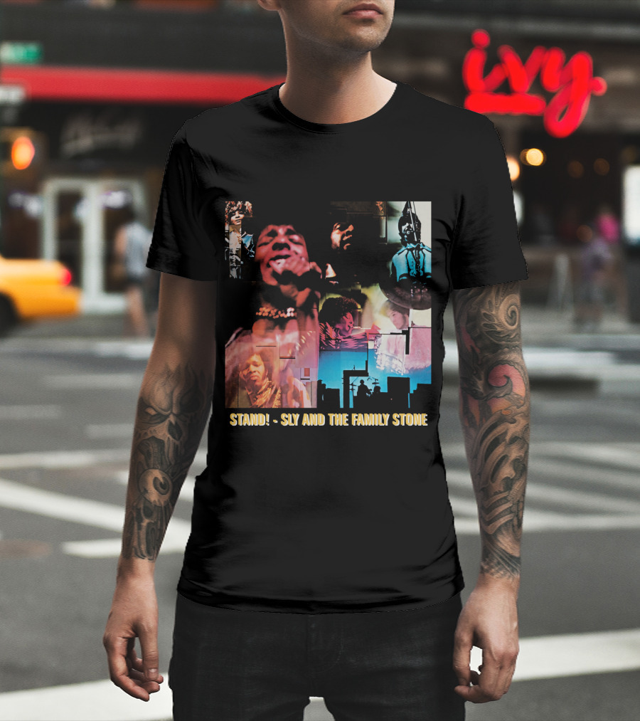Stand Sly And The Family Stone Vintage Collage T-Shirt