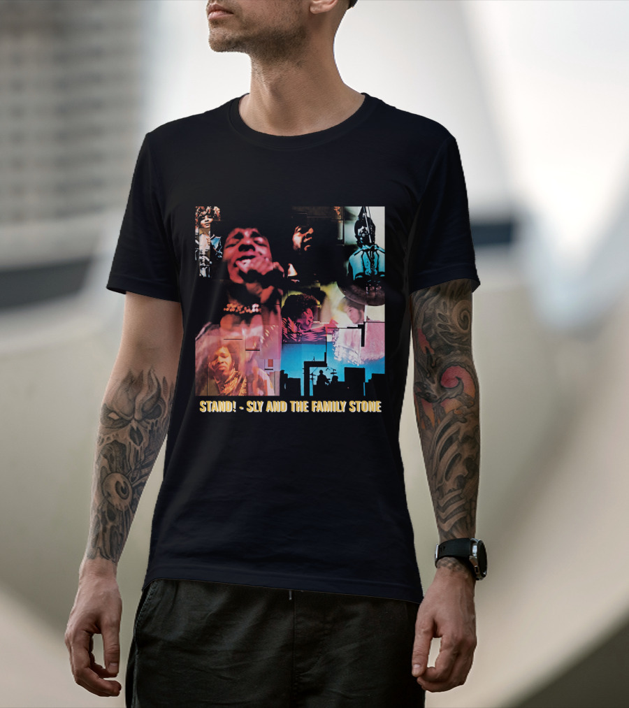 Stand Sly And The Family Stone Vintage Collage T-Shirt