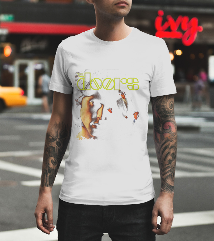 The Doors Band Members Collage In Vintage T-Shirt