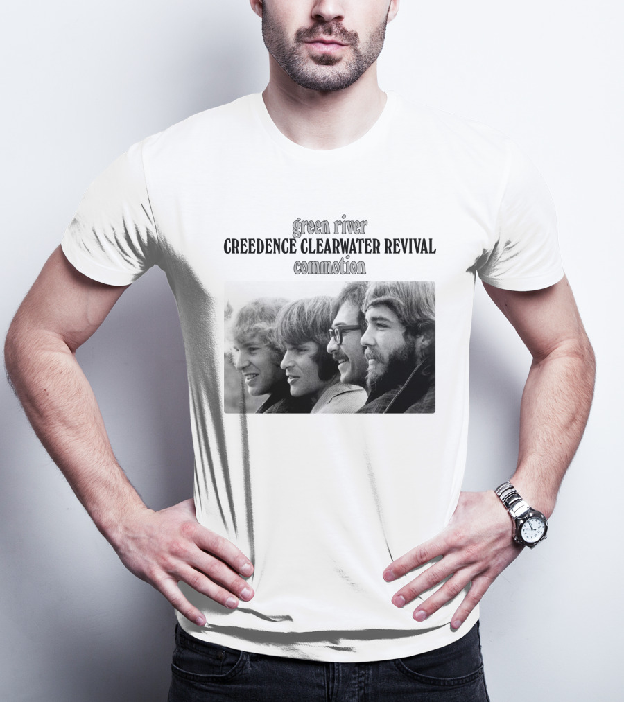 Creedence Clearwater Revival Green River Commotion Band Photo T-Shirt