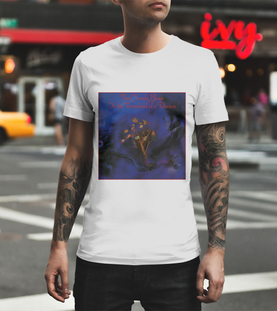 The Moody Blues On The Threshold Of A Dream Album Art With Tree And Cosmic T-Shirt