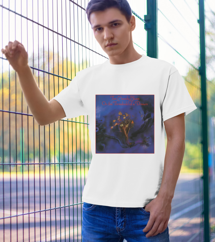The Moody Blues On The Threshold Of A Dream Album Art With Tree And Cosmic T-Shirt
