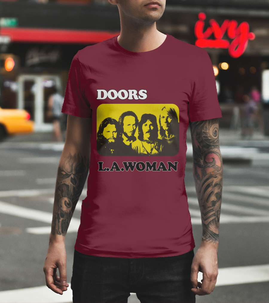Doors L.A. Woman Album Yellow T-Shirt