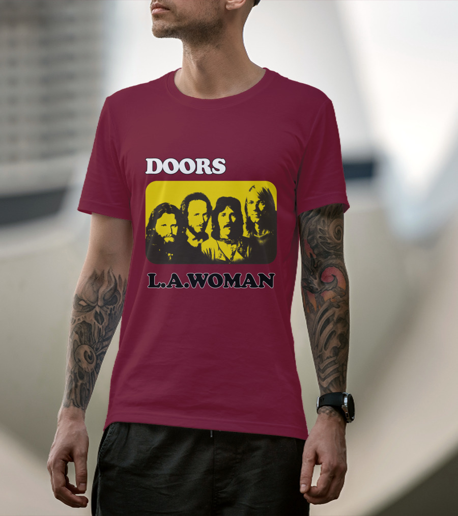 Doors L.A. Woman Album Yellow T-Shirt