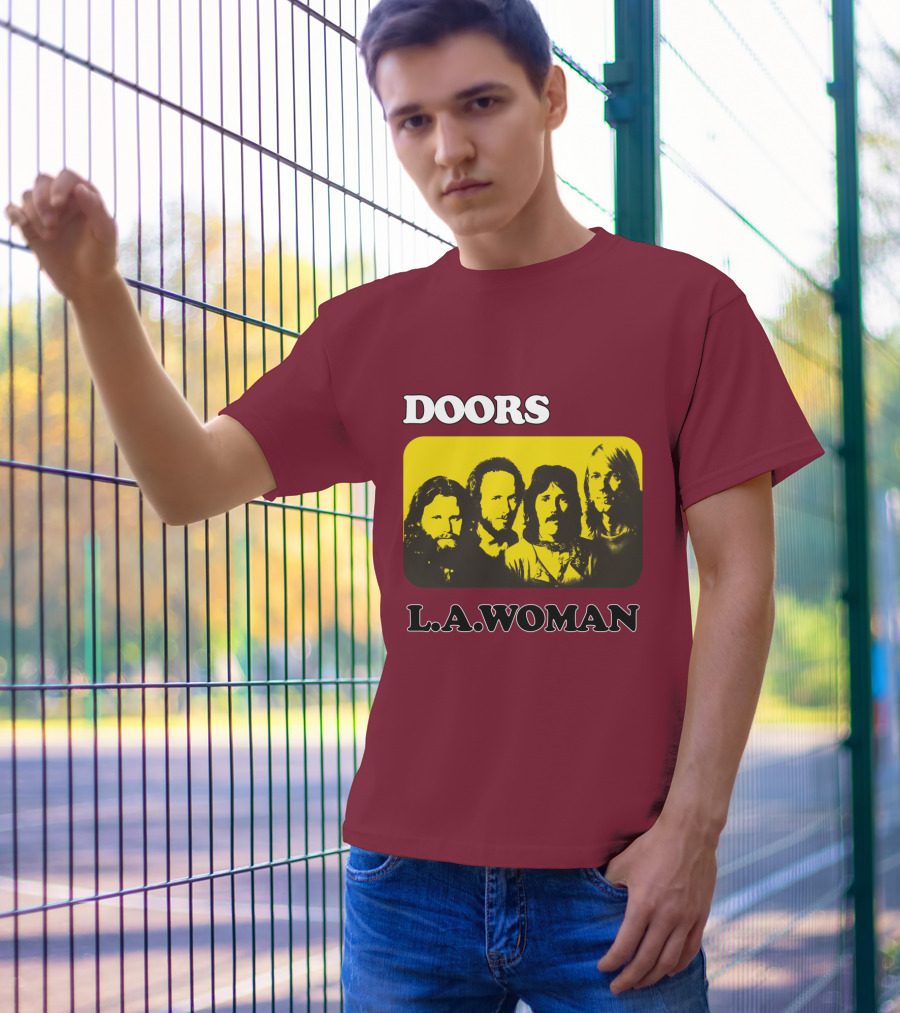 Doors L.A. Woman Album Yellow T-Shirt