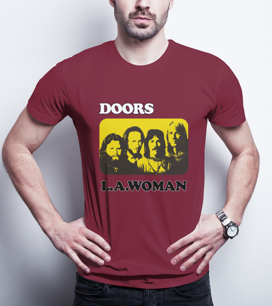 Doors L.A. Woman Album Yellow T-Shirt