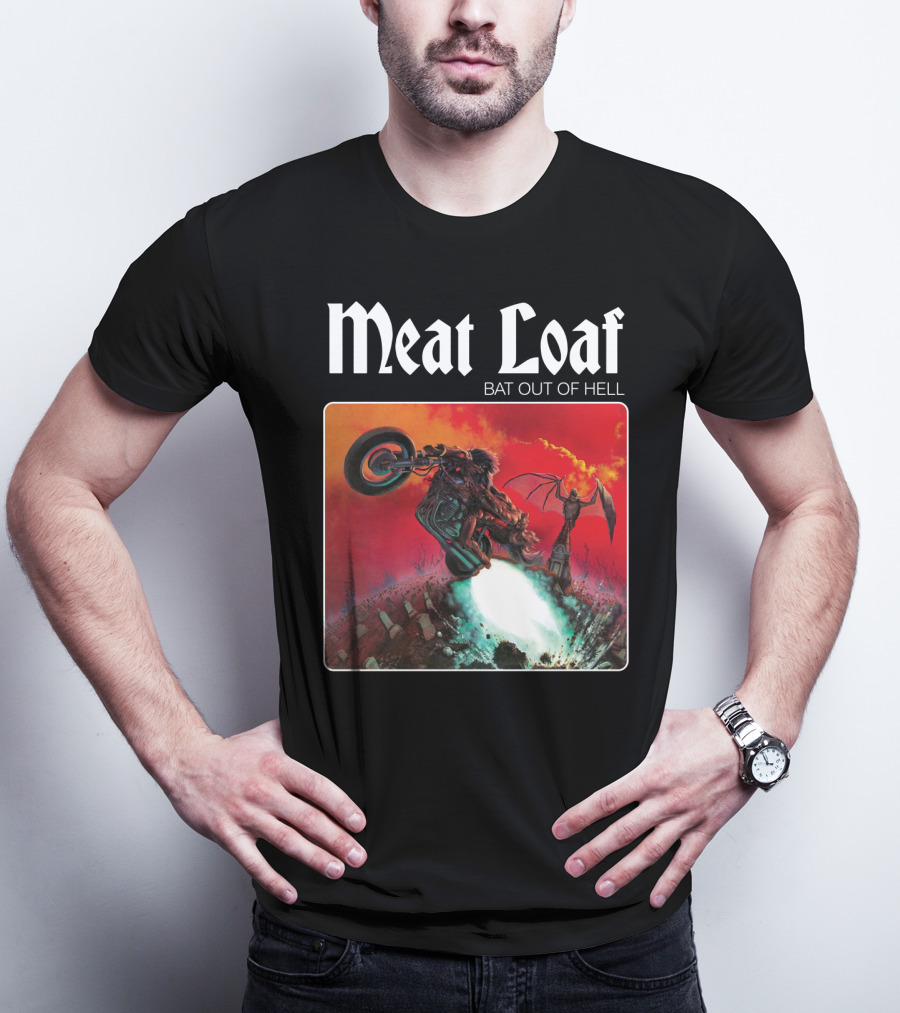 Meat Loaf Bat Out Of Hell Motorcycle And Bat T-Shirt