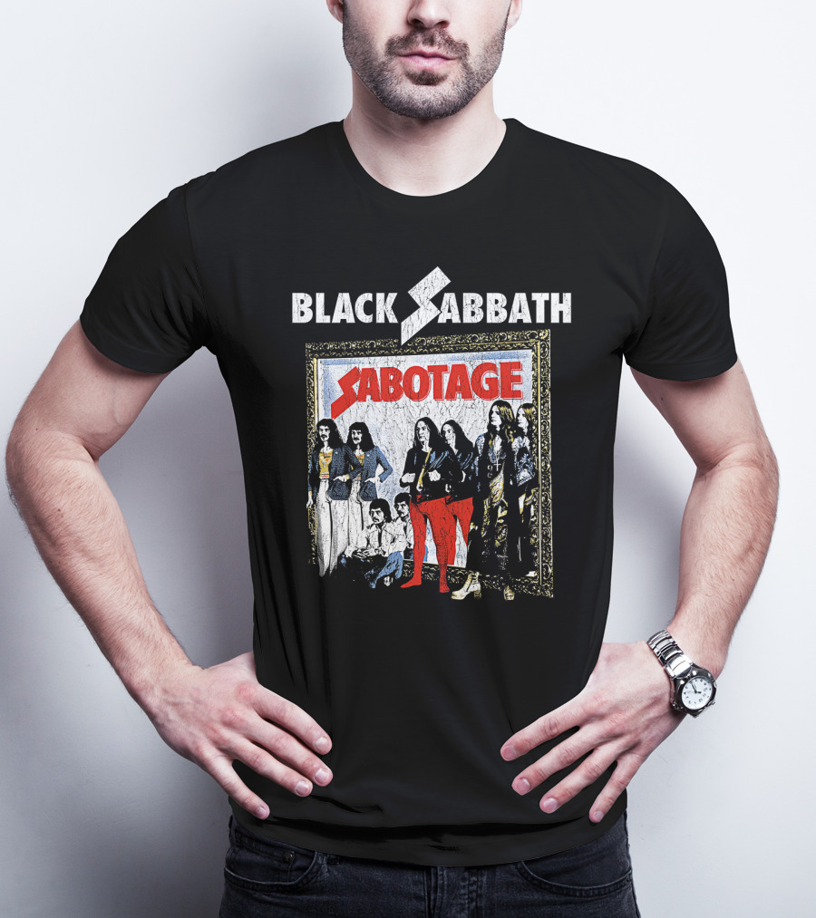 Black Sabbath Sabotage Band Photo IN Frame T-Shirt