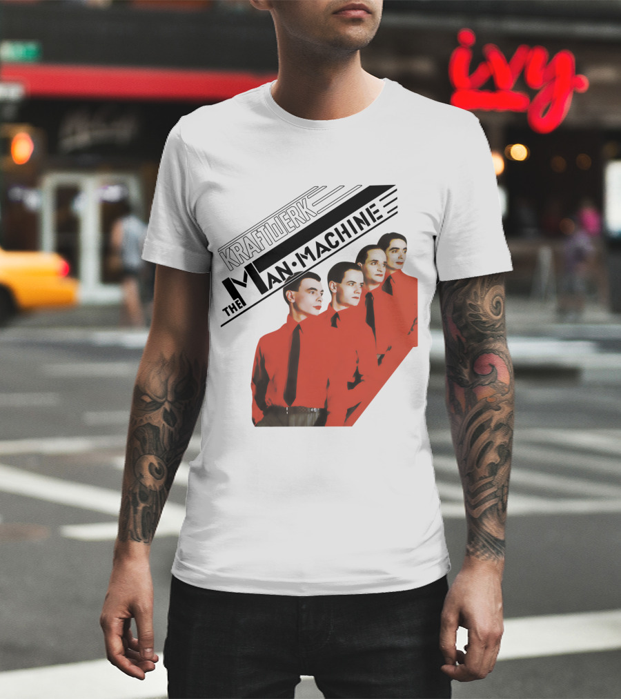 Kraftwerk The Man Machine Album Art Red Outfit Quartet T-Shirt