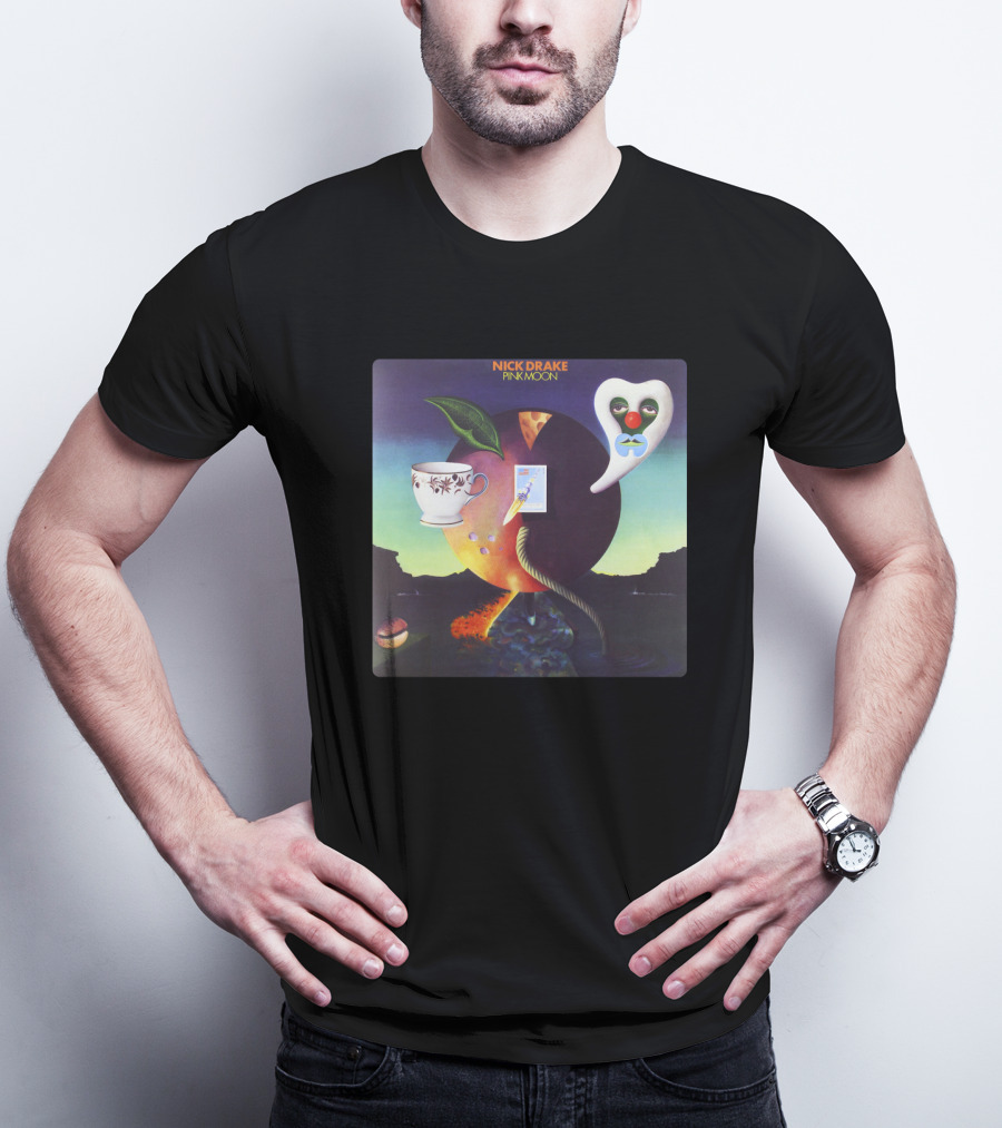 Nick Drake Pink Moon Album Cover Imagery Cup Heart Leaf Painting T-Shirt