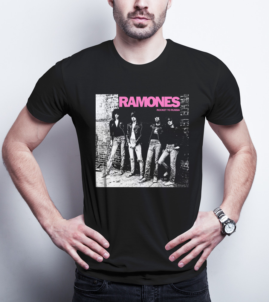 Ramones Rocket To Russia Band Photo Album Cover T-Shirt