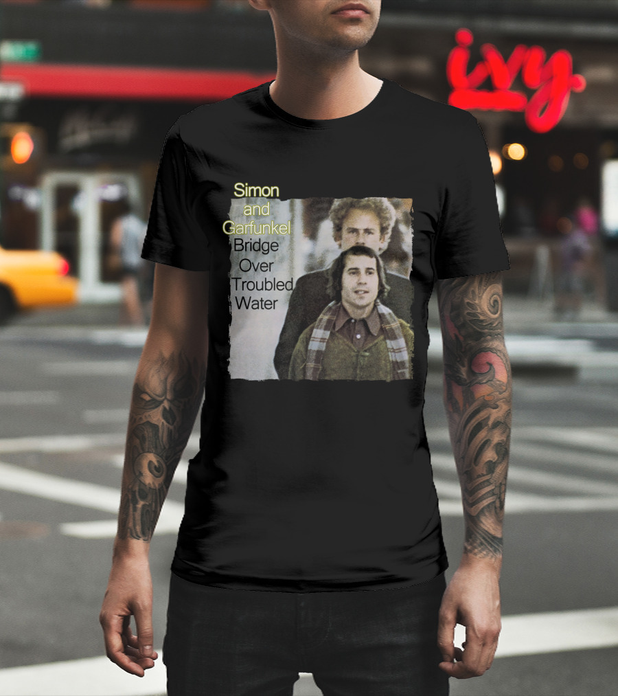 Simon And Garfunkel Bridge Over Troubled Water 1970 Album Cover T-Shirt