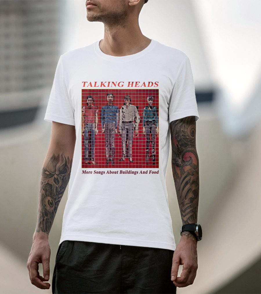 TALKING HEADS More Songs About Buildings And Food Album Cover With Grid T-Shirt