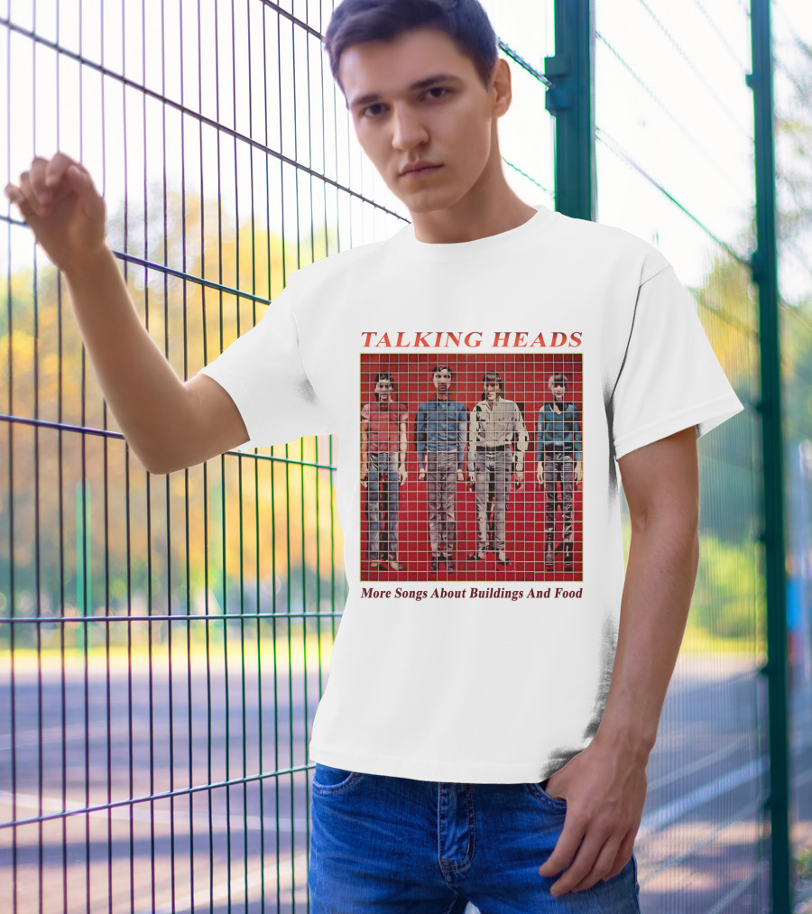 TALKING HEADS More Songs About Buildings And Food Album Cover With Grid T-Shirt